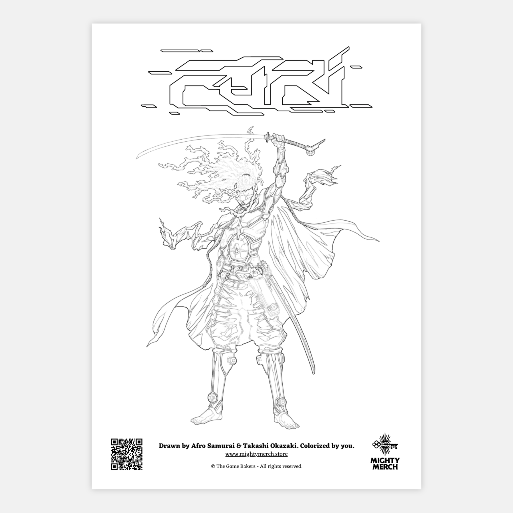Furi Colouring Page – Mighty Merch