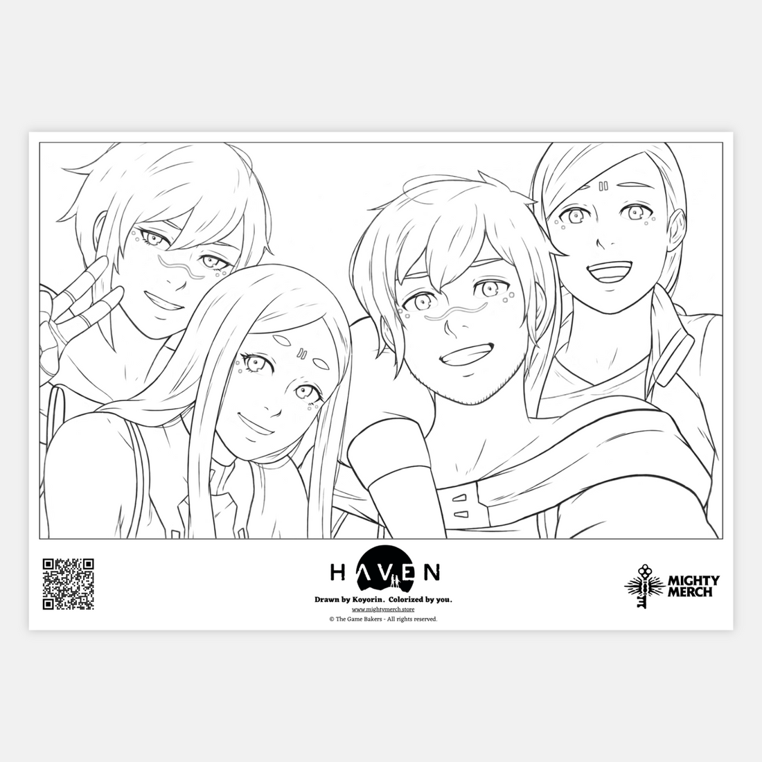 Haven Colouring Page – Mighty Merch